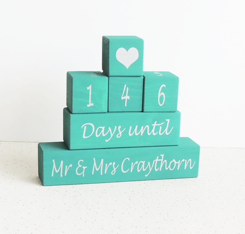 Wedding Countdown Personalised Gift Wooden Countdown - Etsy Denmark