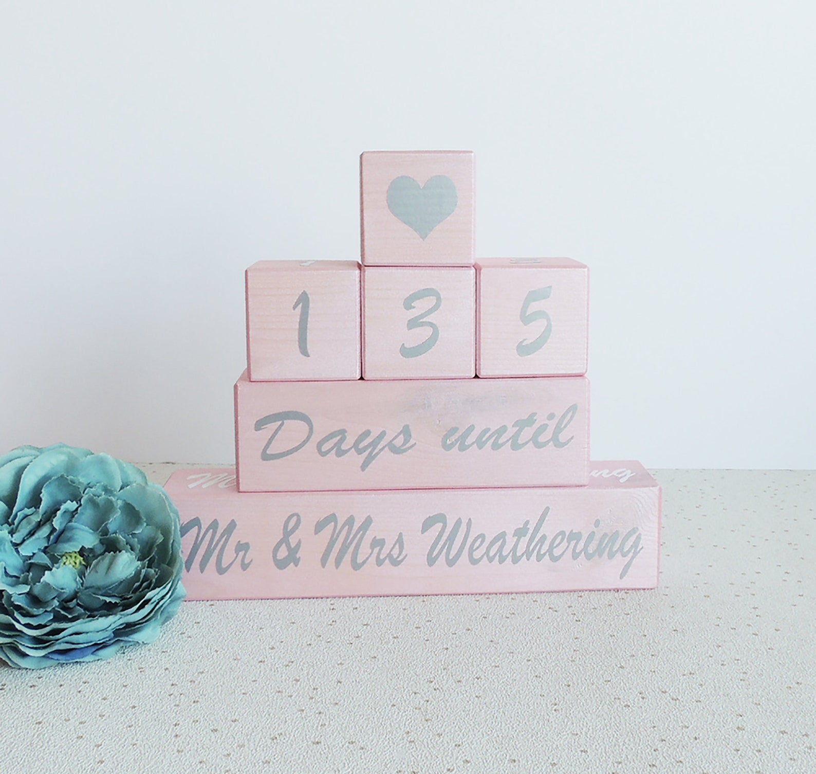 Personalised wedding countdown pink girl countdown wedding | Etsy