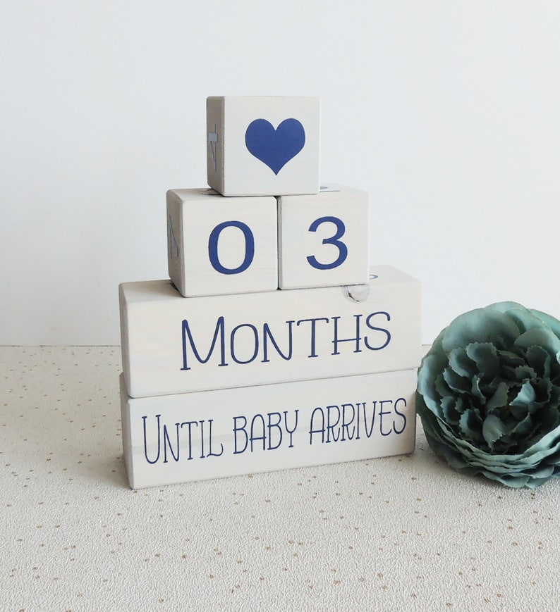 Baby Countdown Pregnancy Countdown Blocks Days Until Baby - Etsy
