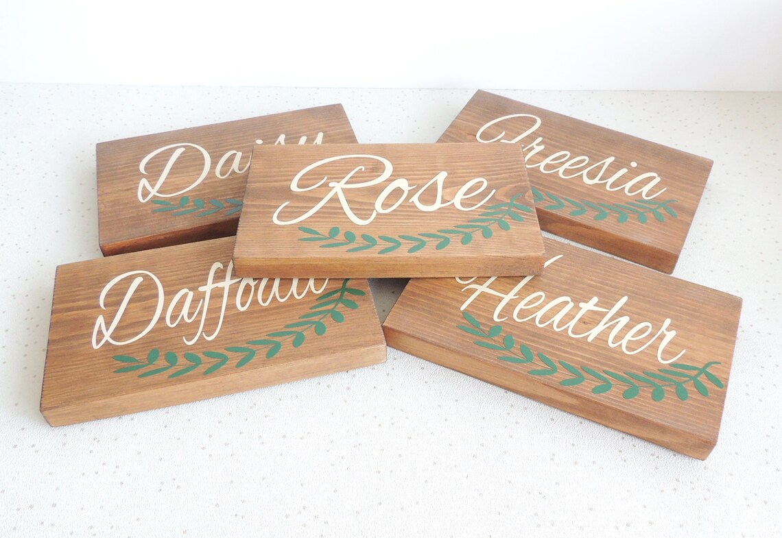 Flower Table Names Fauna Decor Wedding Table Names Wooden - Etsy