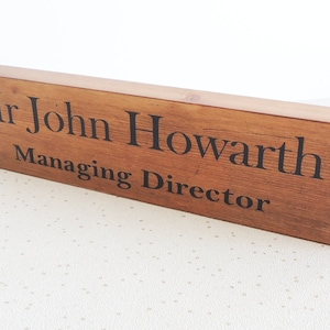 Office Desk Plaque, Name for Desk, Gift for Boss, Wooden Name Sign ...