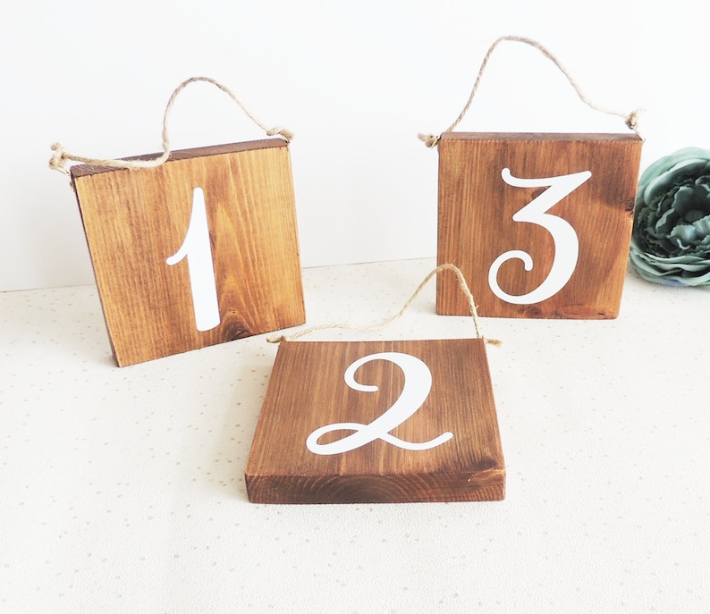 Hanging Table Number Wedding Table Rustic Wedding Decor | Etsy