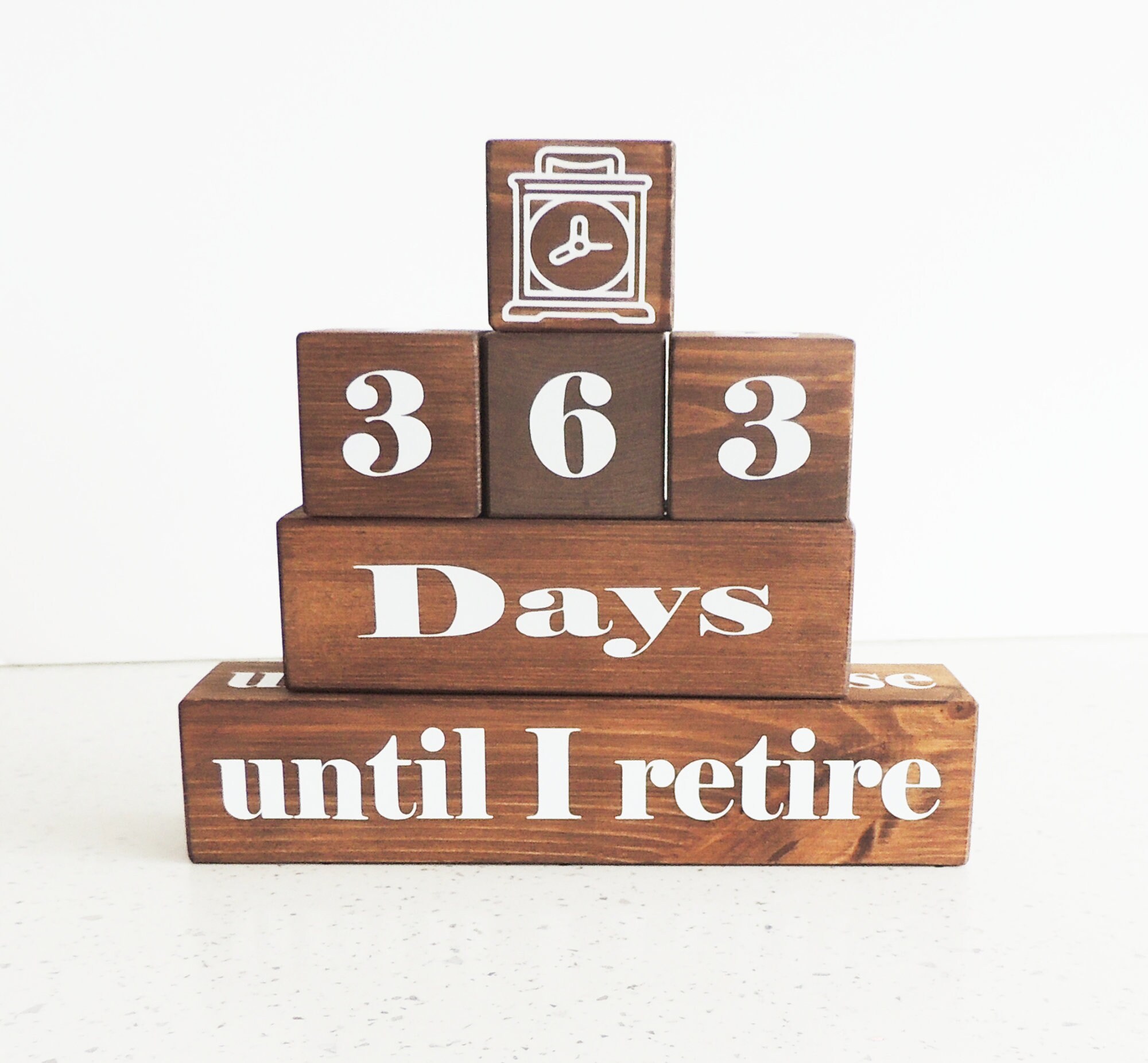 Retirement Countdown Blocks: Wooden Desk Display, Employee Gift - Etsy