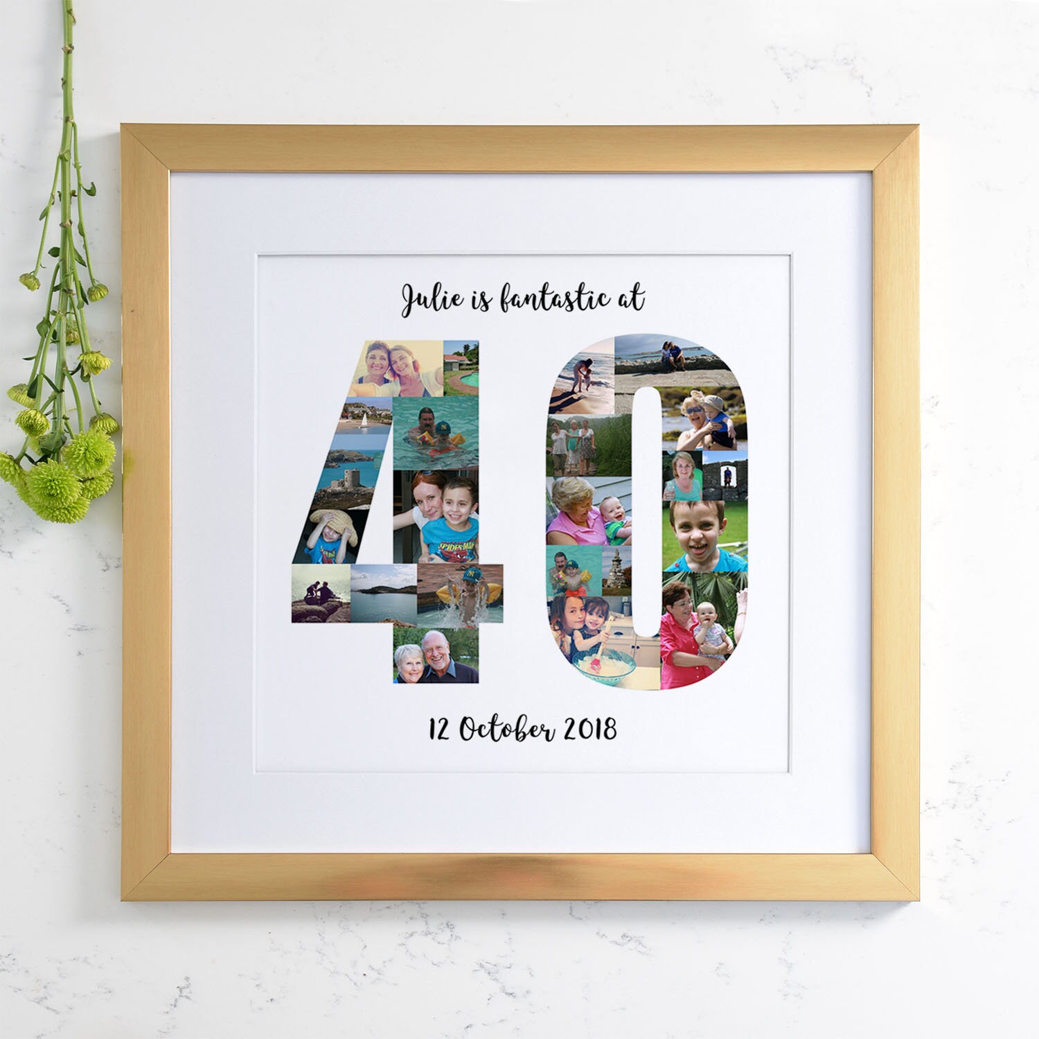 Personalised 40th Birthday Photo Collage - Etsy