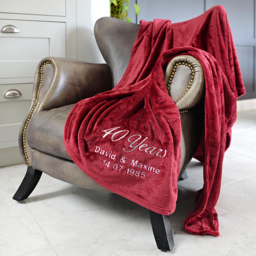 Personalised Ruby Anniversary 40 Years Married Blanket - Etsy
