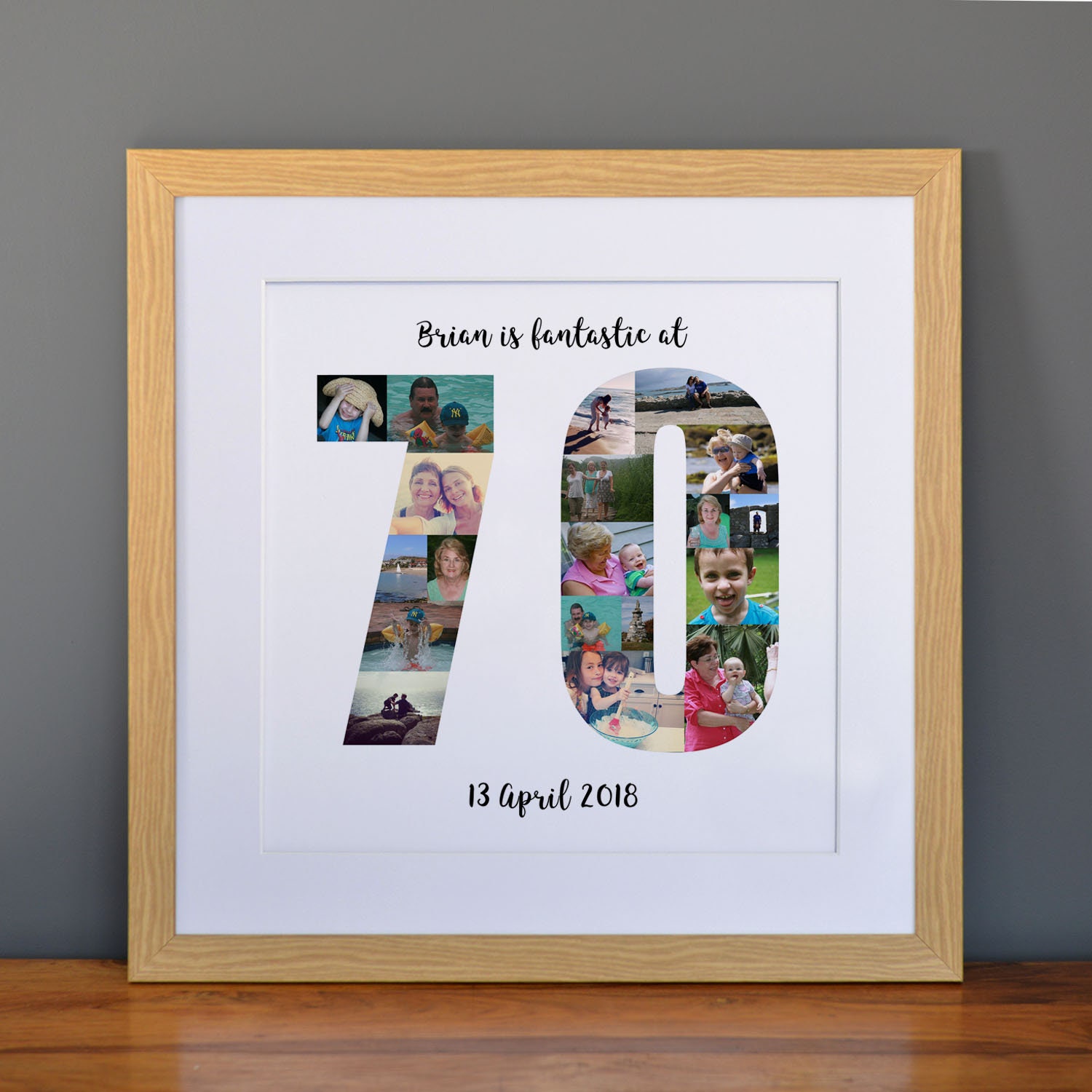 Personalised 70th Birthday Photo Collage - Etsy