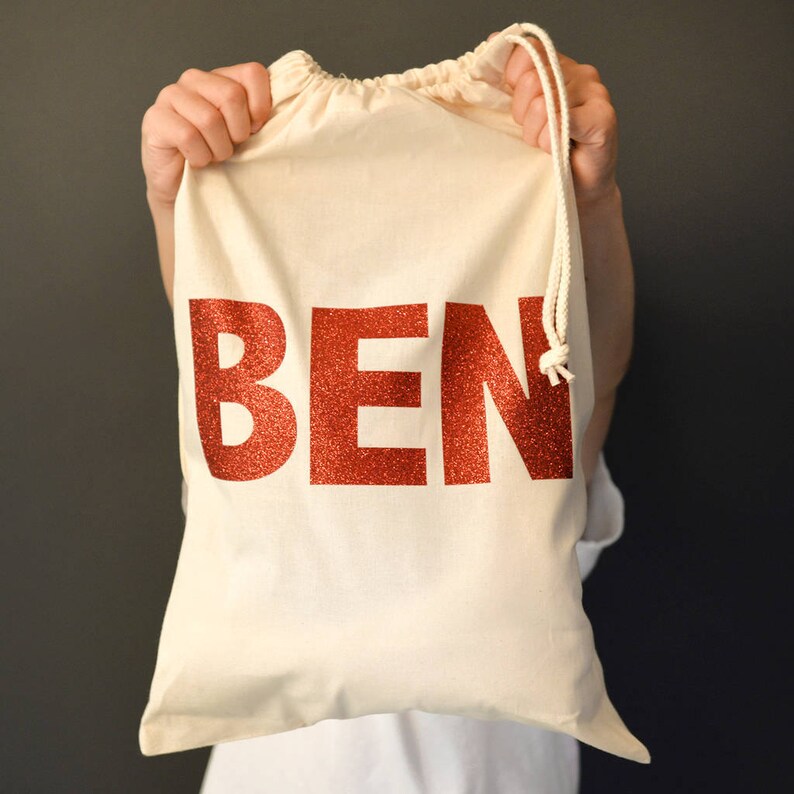 Personalised Child's Name in Metallic Drawstring Bag - Etsy
