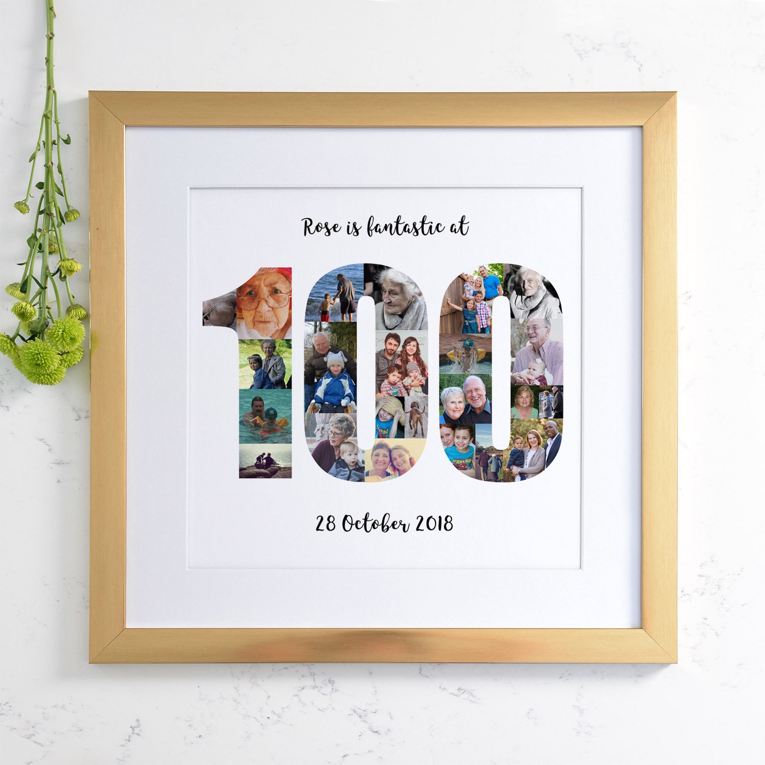 Personalised 100th Birthday Photo Collage - Etsy