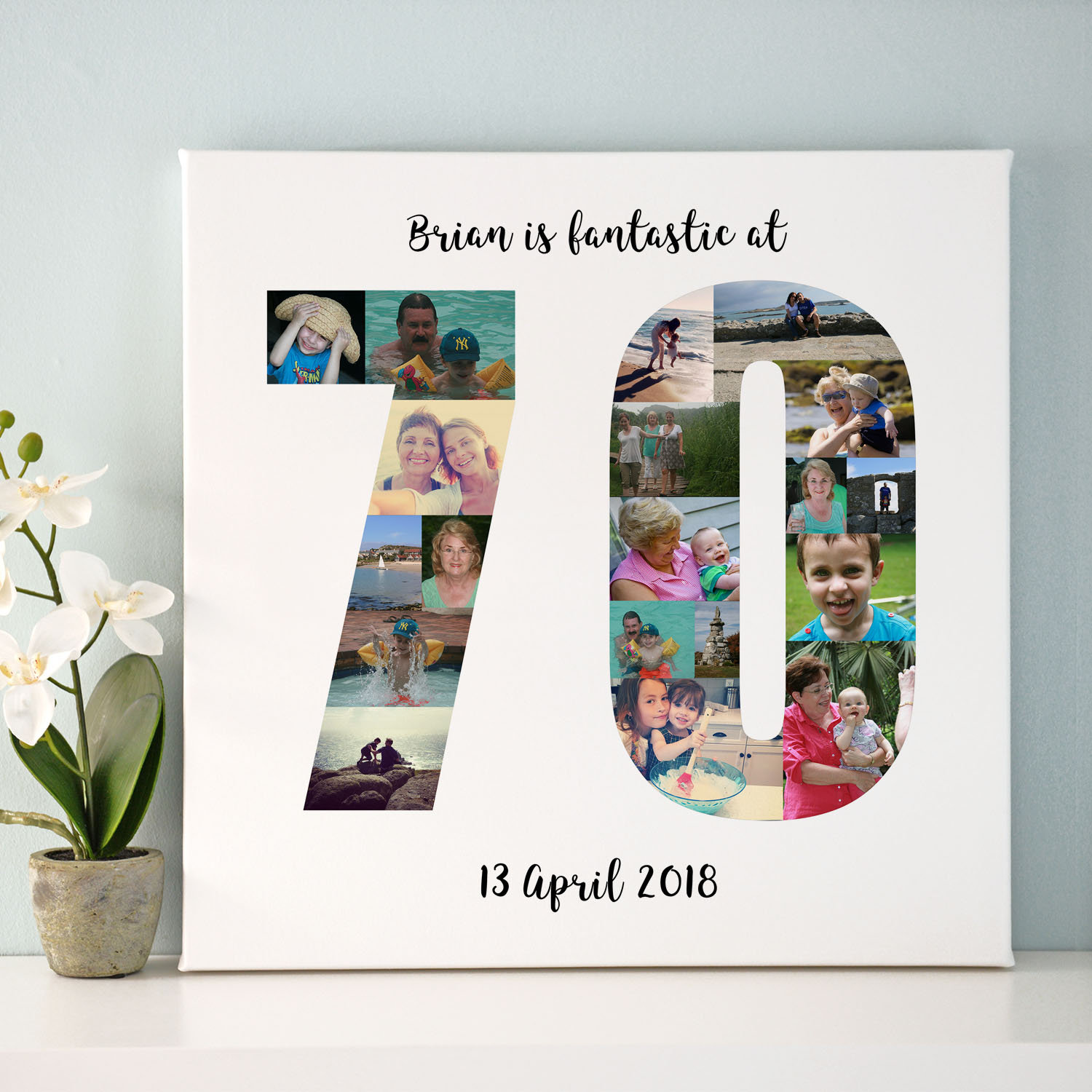 Personalised 70th Birthday Photo Collage - Etsy
