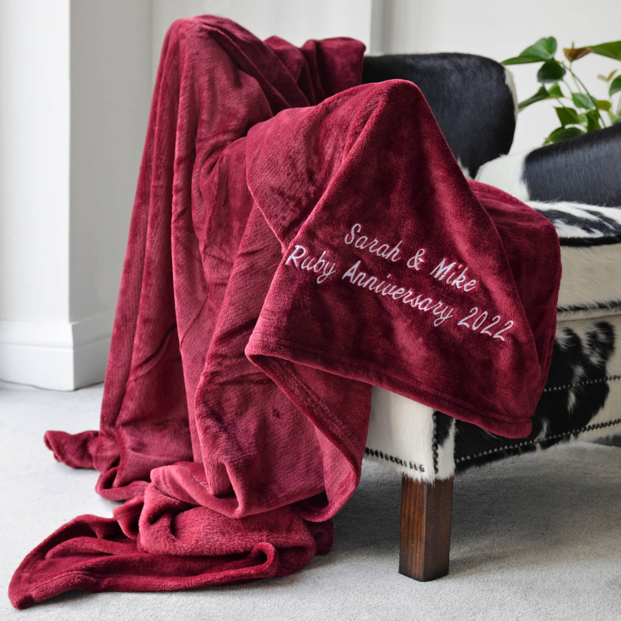 Personalised Ruby Wedding Anniversary Red Blanket - Etsy
