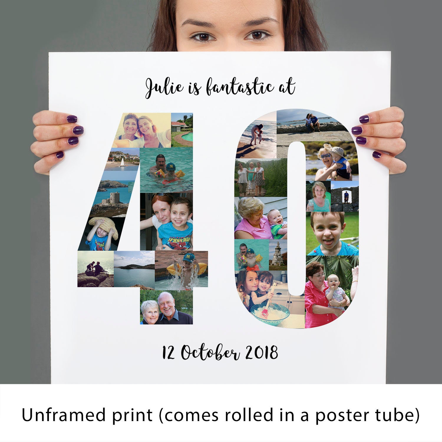 Personalised 40th Birthday Photo Collage - Etsy