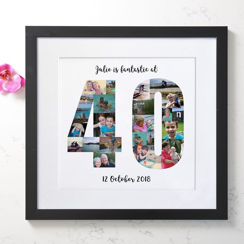 Personalised 40th Birthday Photo Collage Digital File - Etsy