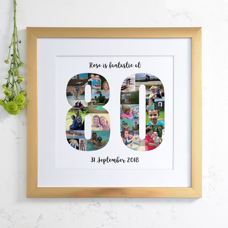 Personalised 80th Birthday Photo Collage - Etsy UK