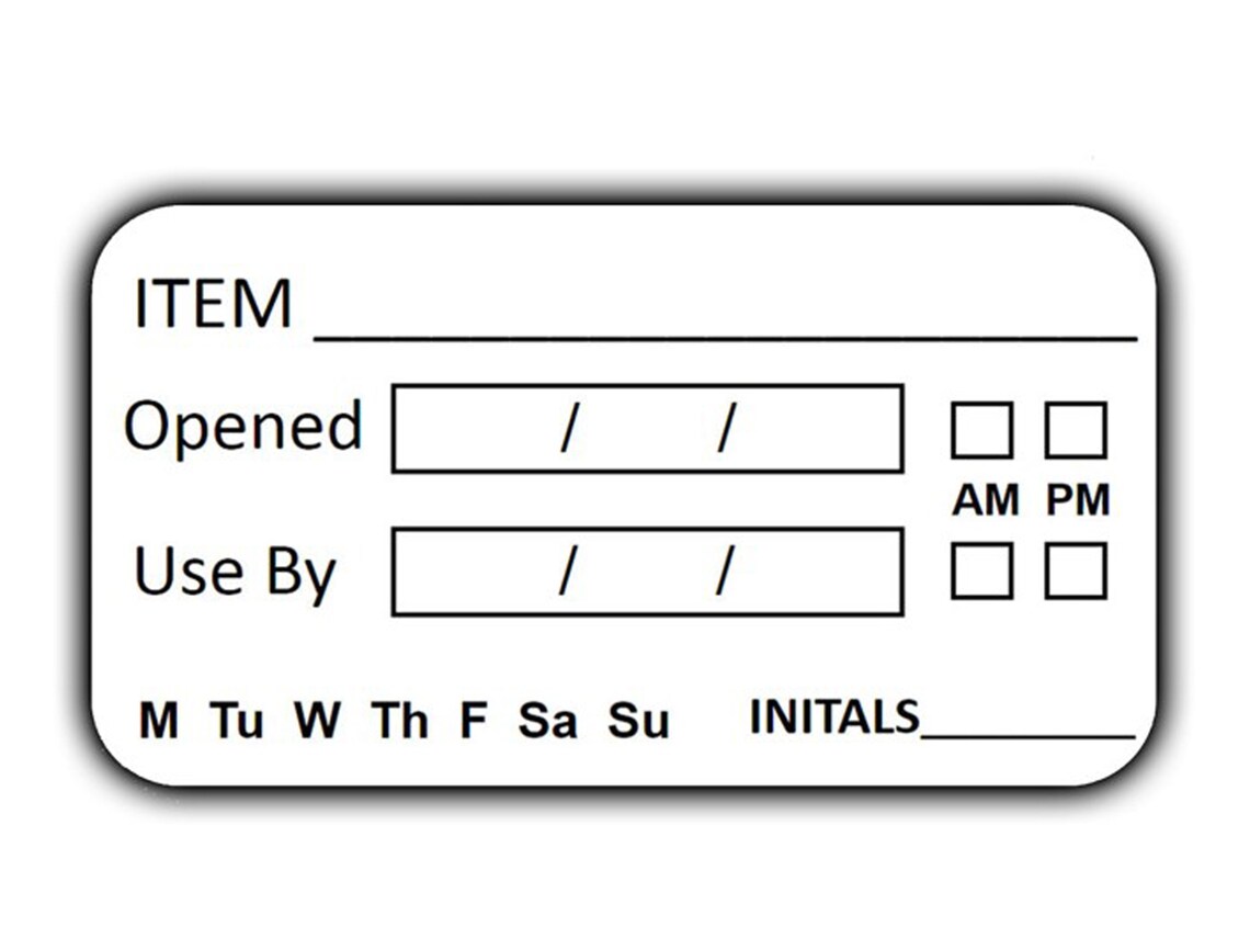 Food Hygiene Labels Opened on Use by Stickers Best Before Day Food ...