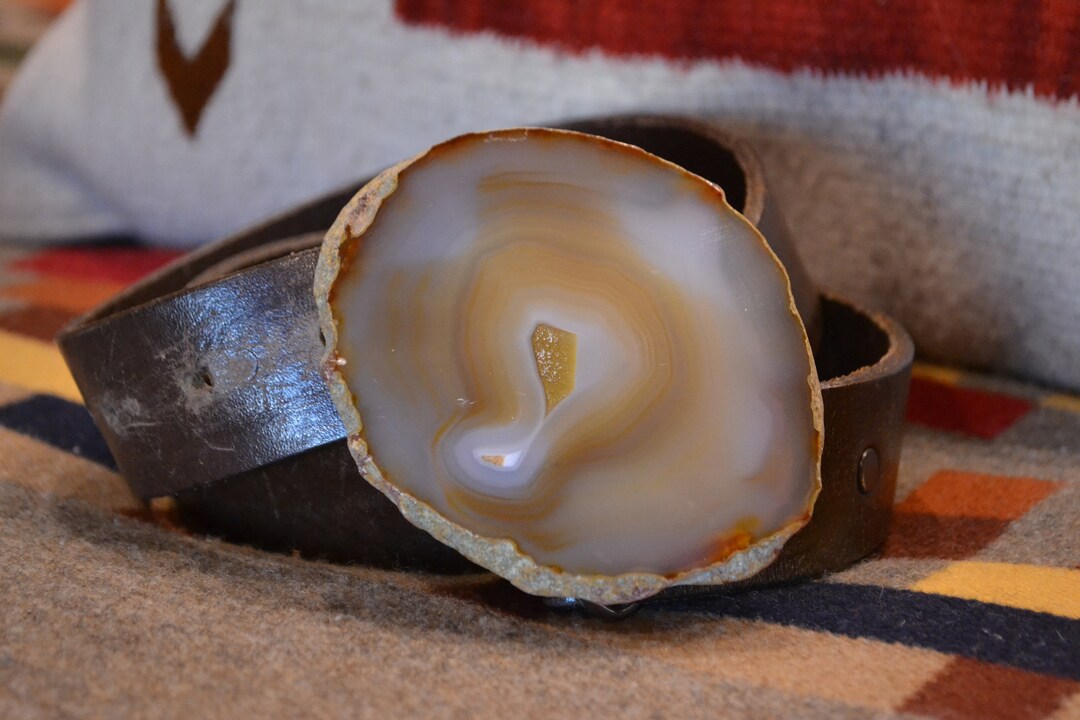 Delicious Chocolate Agate With a White Drusy Spot Belt Buckle - Etsy
