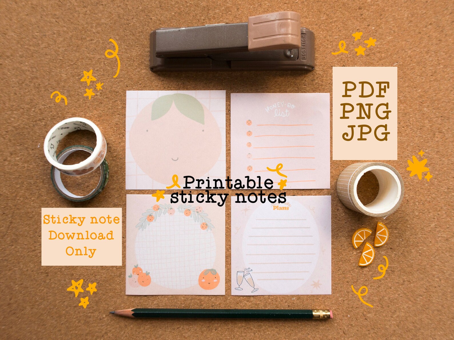 Printable Sticky Notes Notepad Post It Note Gratitude - Etsy