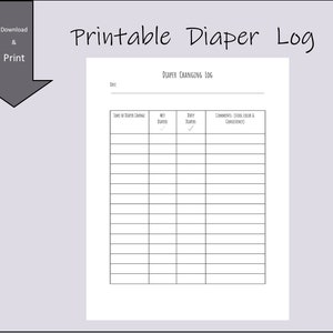 Diaper Changing Log - Etsy