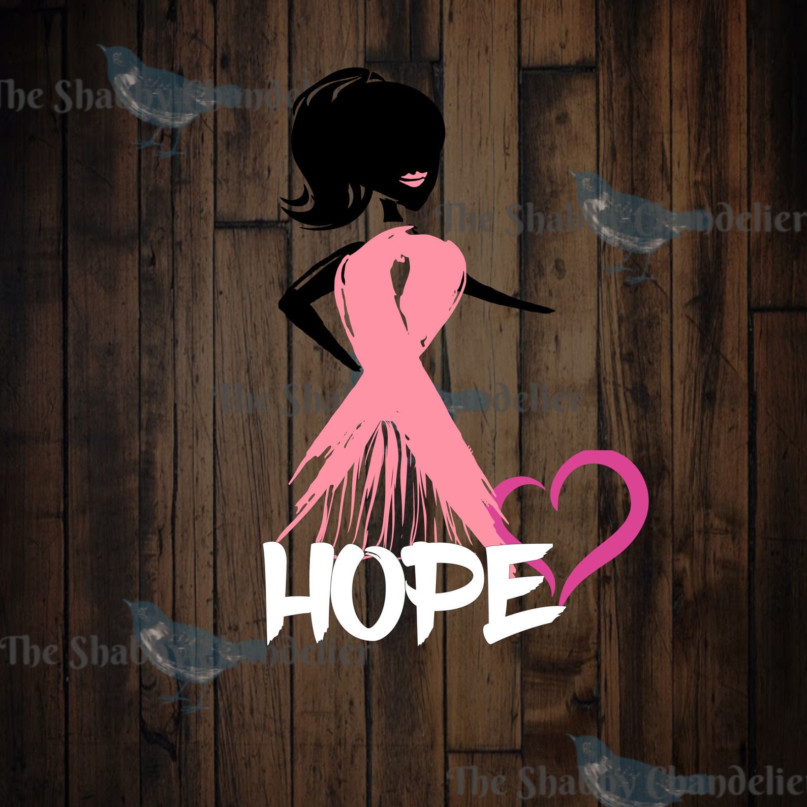 Hope. Woman in Dress Brush Stroked | Etsy