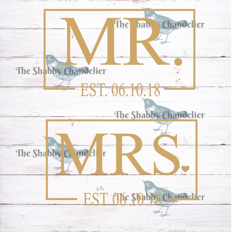 Mr. and Mrs. With Established Date. Additional Numbers - Etsy