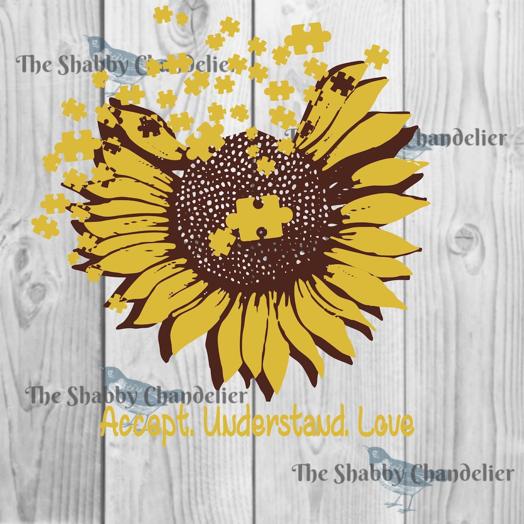 Sunflower Accept Understand Love Autism - Etsy