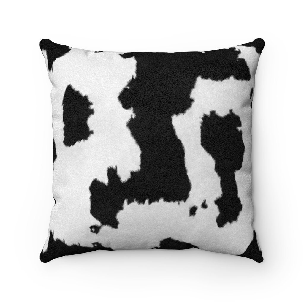 Cow Print Faux Suede Square Pillow Cow Print Pillow Cow - Etsy