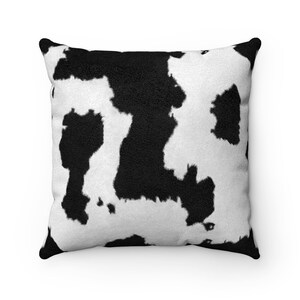 Cow Print Faux Suede Square Pillow Cow Print Pillow Cow - Etsy