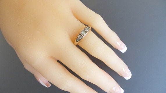 Antique 9ct Rose Gold 5 Stone Paste Ring - Size N UK … - Gem