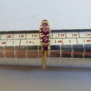 Vintage 18ct Gold Ruby Diamond Ring - Hallmarked London 1965 - Size O.5 ...