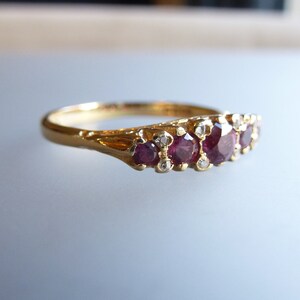 Vintage 18ct Gold Ruby Diamond Ring - Hallmarked London 1965 - Size O.5 ...