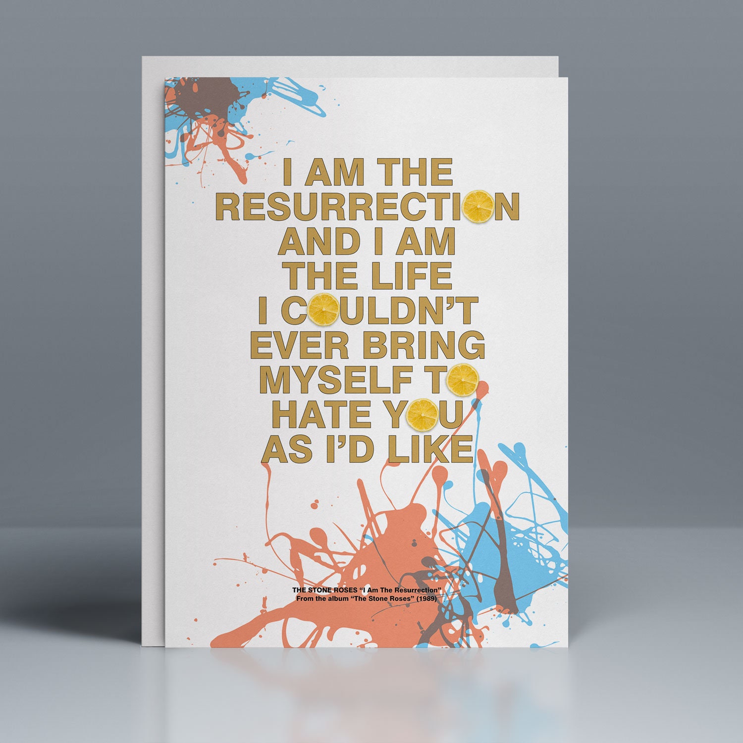 Stone Roses, I Am the Resurrection, Lyrics, Print, Poster, Graphics ...