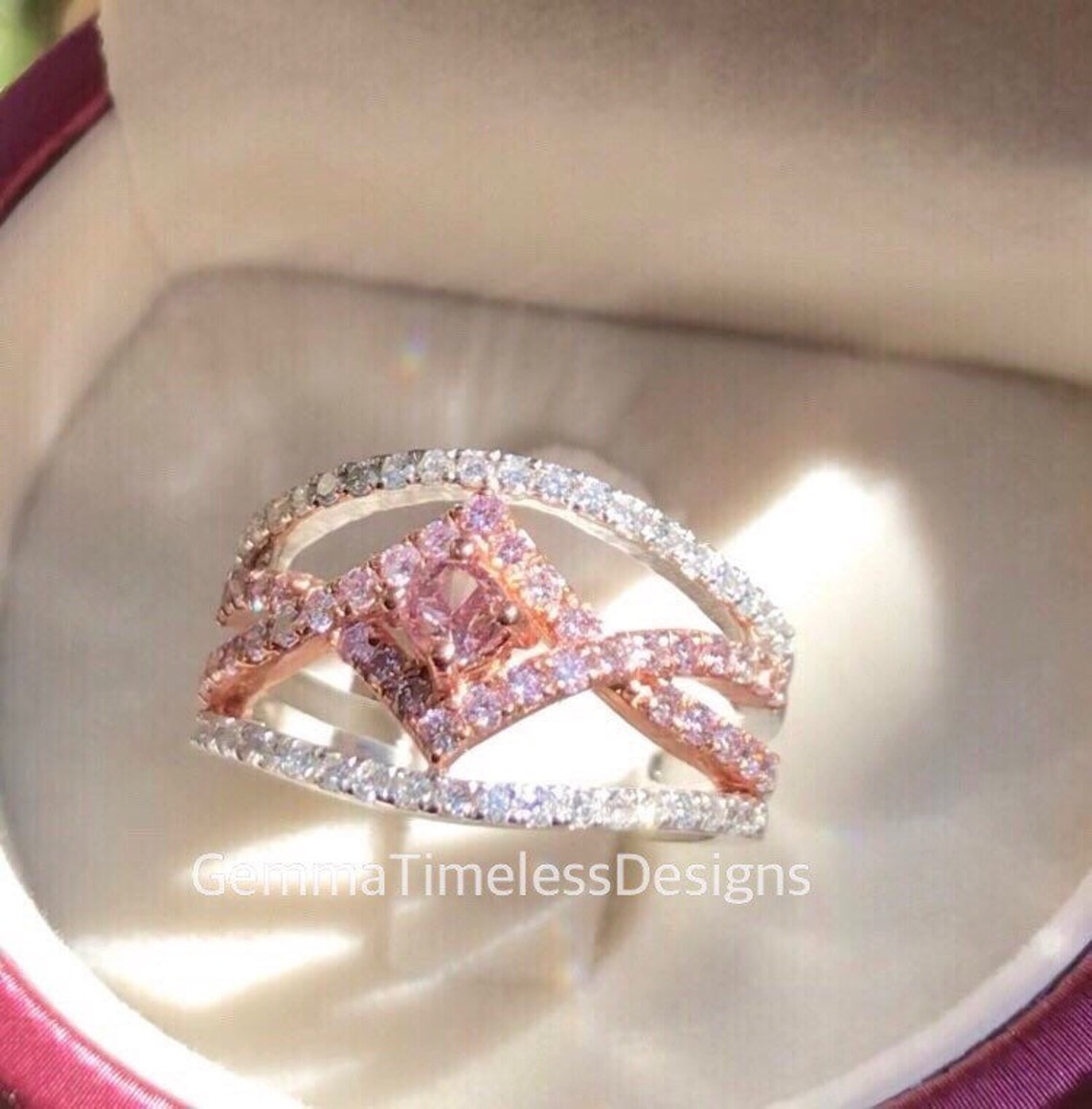 Natural Untreated Pink Diamond Ring - Etsy