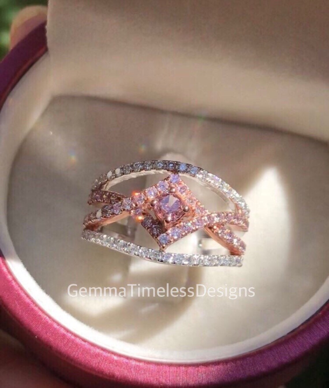 Natural Untreated Pink Diamond Ring - Etsy