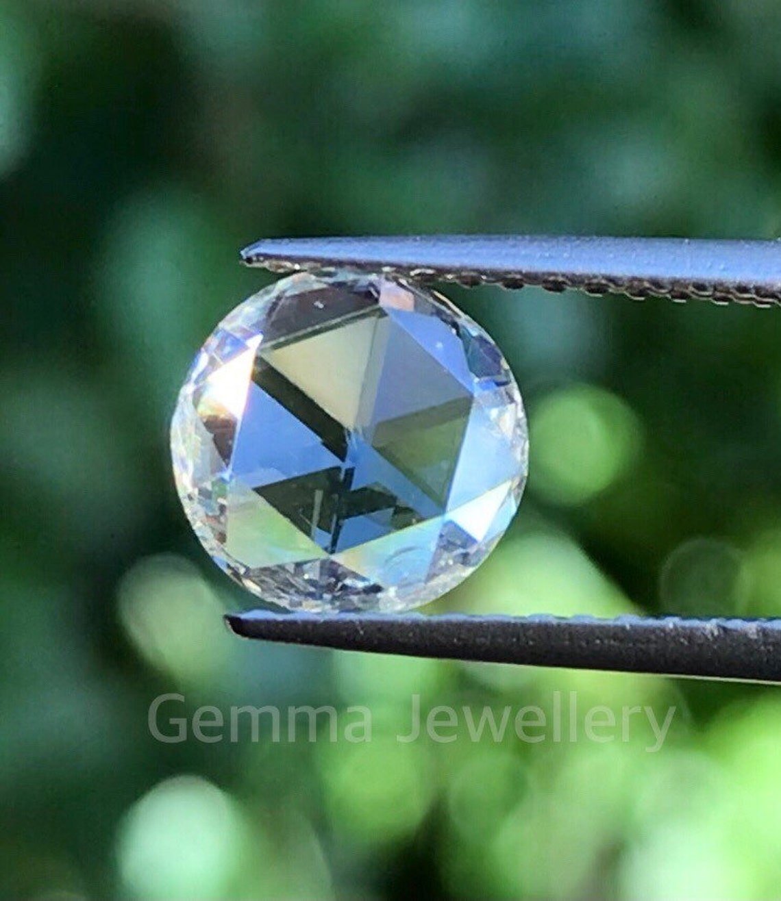 Natural Rose Cut Diamond 3 Stone Ring 18K Gold - Etsy