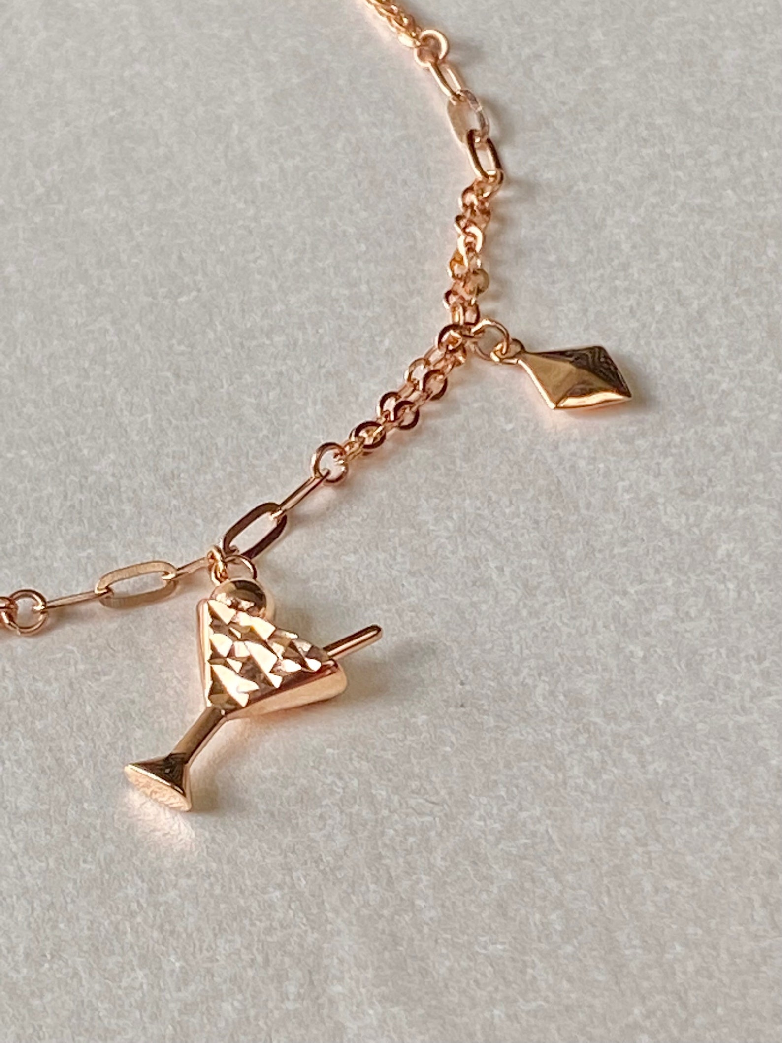 Solid 18K Rose Gold Party Charms Bracelet - Etsy