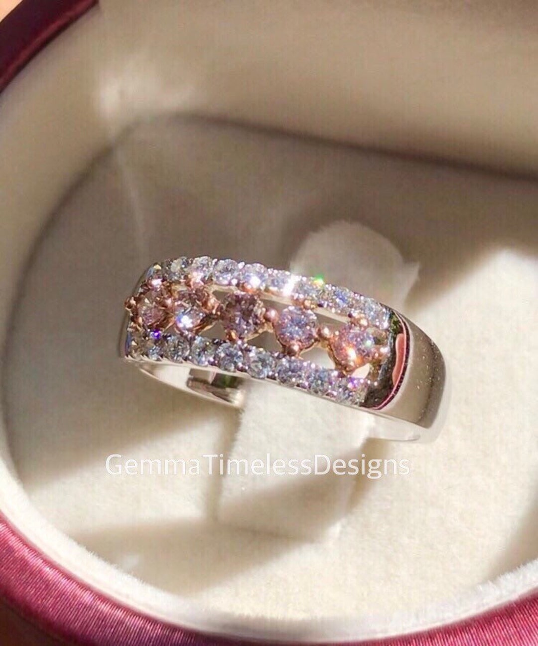 Natural Untreated Pink Diamond Ring - Etsy
