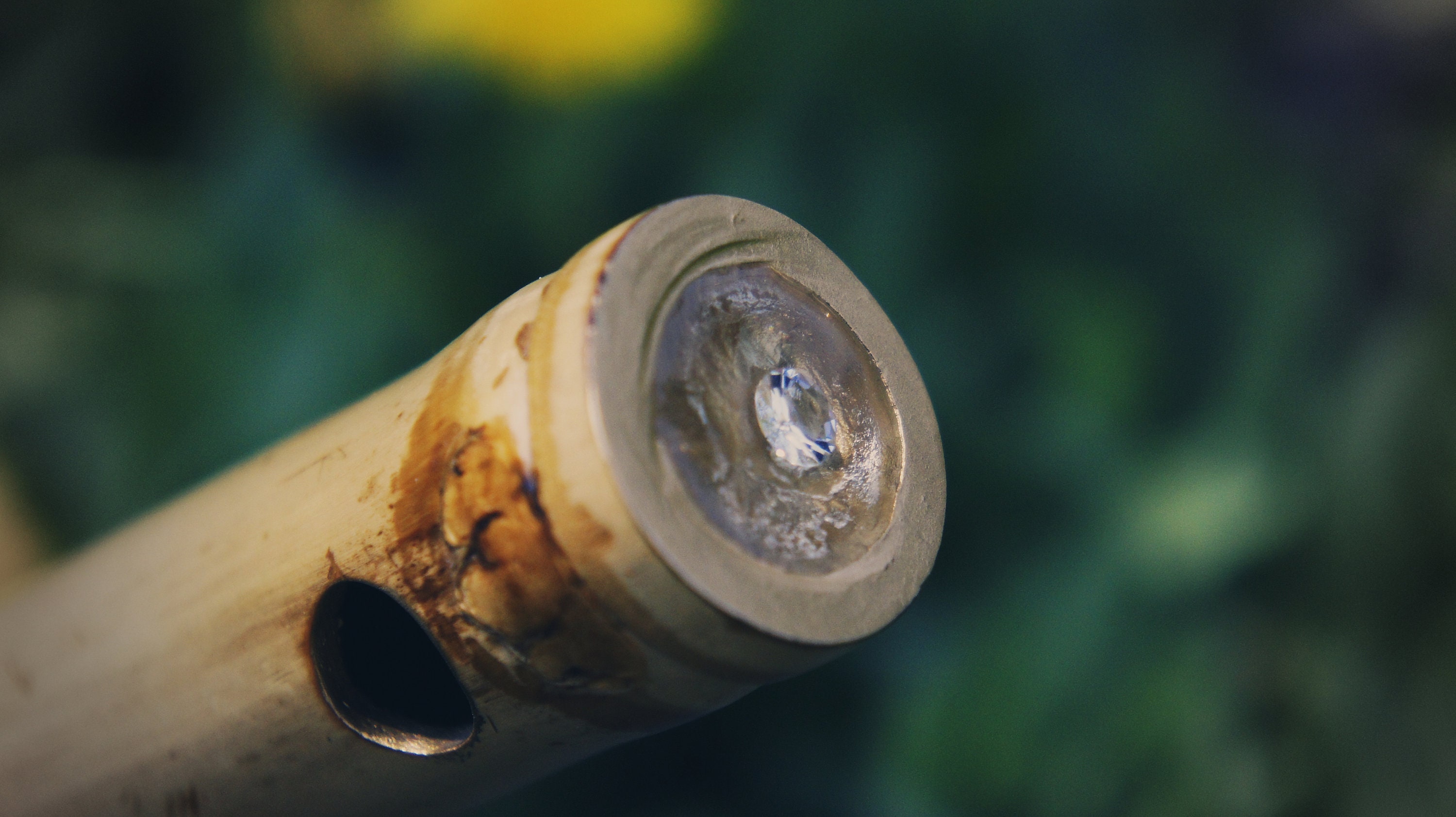 Bamboo Flute Key of G With 18kt Gold Leafing and Simulated Diamond ...