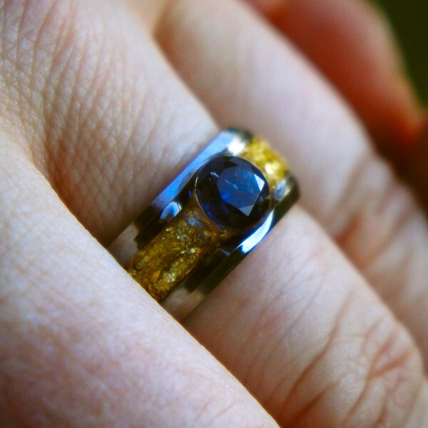 Gold Sapphire Ring - Etsy
