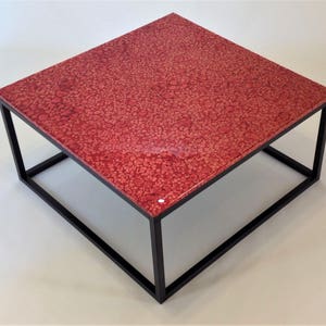 Red Copper Coffee Table, Modern Decor Table, Handmade With Epoxy Resin ...