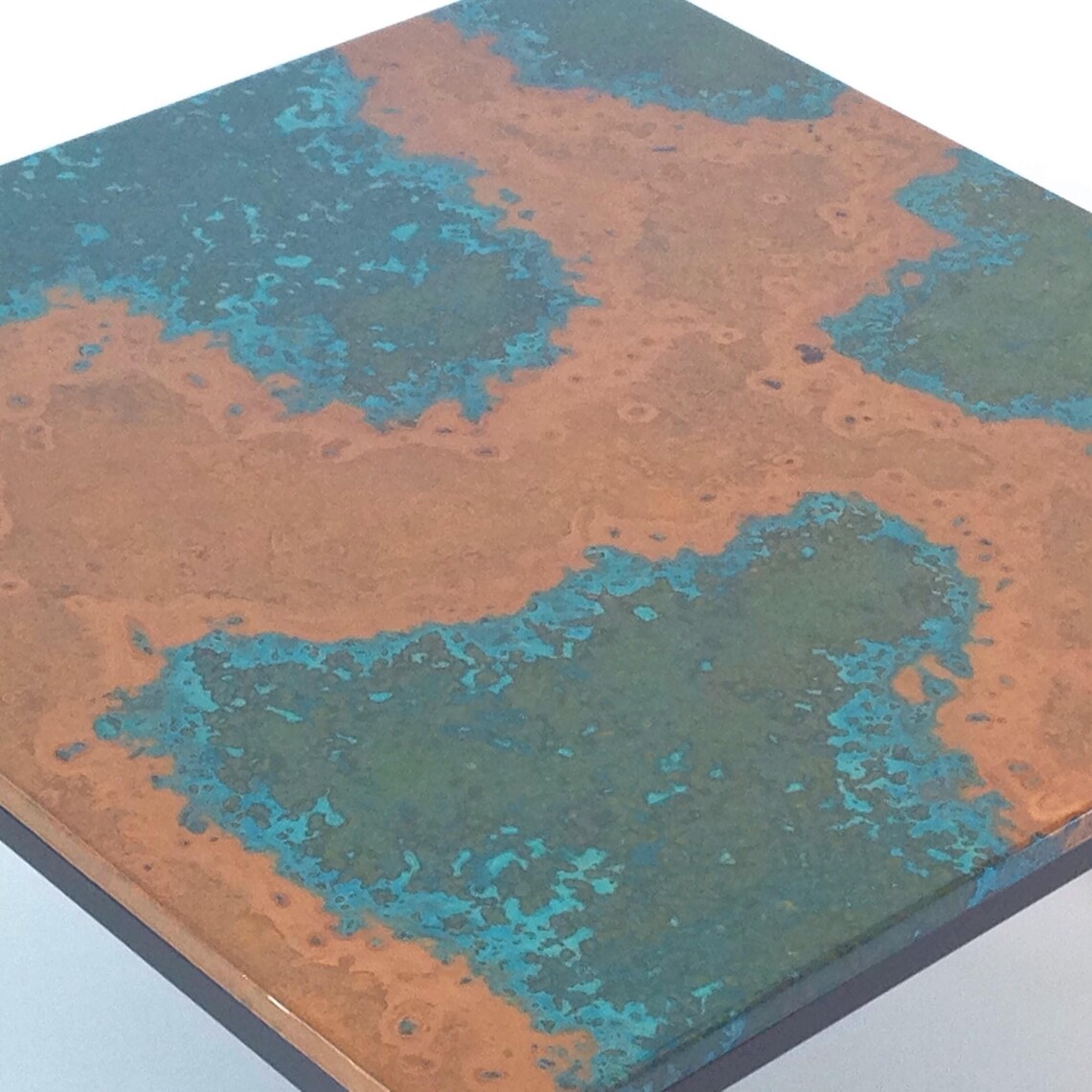 Copper Patina Coffee Table, Modern Decor Table, Handmade, Patina ...