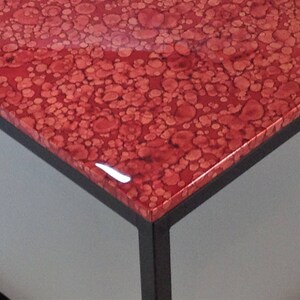 Red Copper Coffee Table, Modern Decor Table, Handmade With Epoxy Resin ...