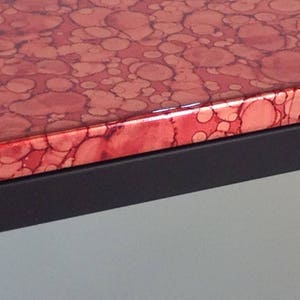 Red Copper Coffee Table, Modern Decor Table, Handmade With Epoxy Resin ...