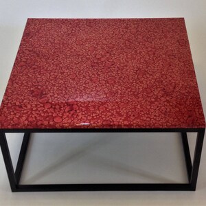 Red Copper Coffee Table, Modern Decor Table, Handmade With Epoxy Resin ...