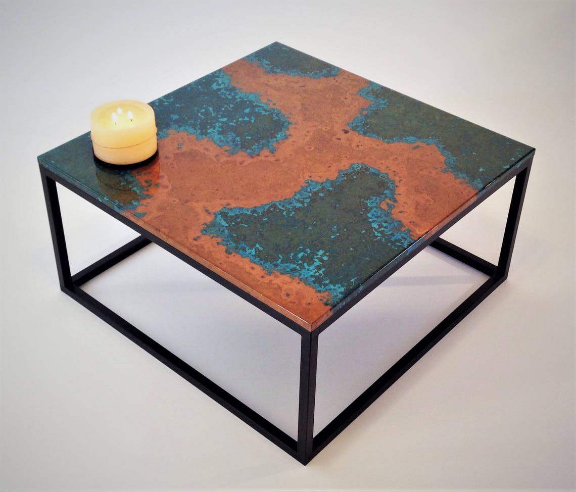 Copper Patina Coffee Table Modern Decor Table Handmade - Etsy