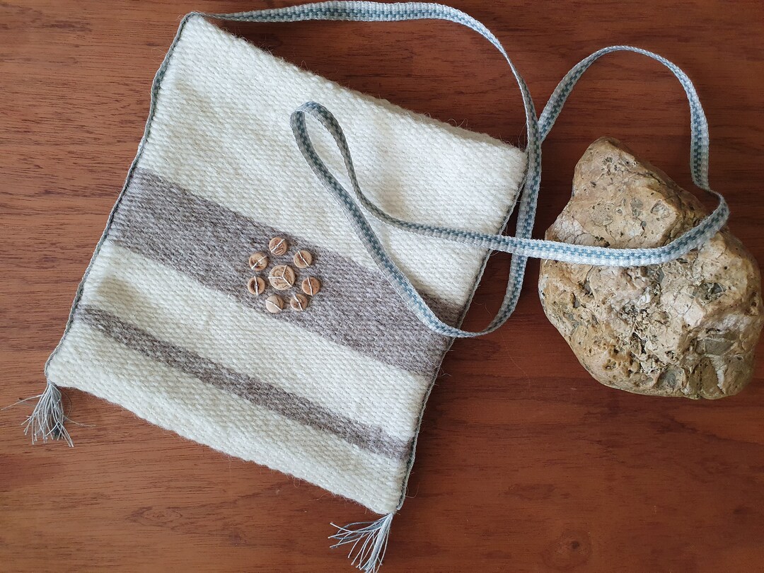 A Handwoven Woolen Bag With Linen Straps - Etsy