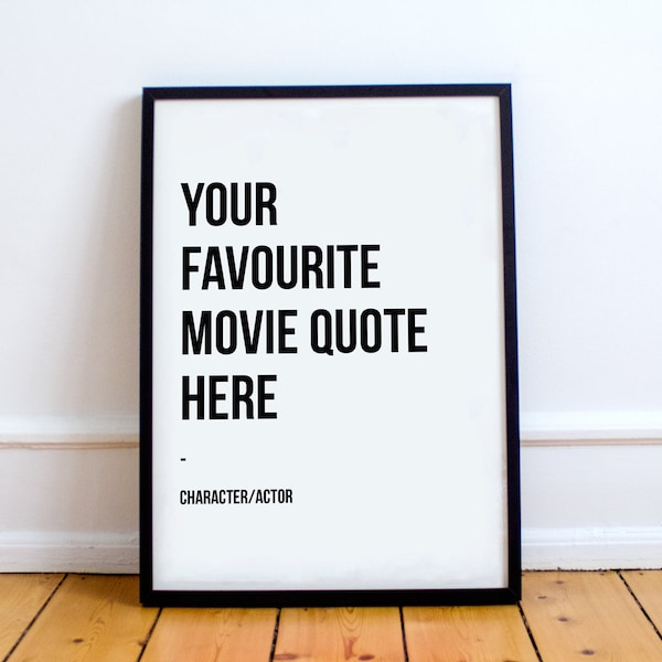 Movie Quote Poster - Etsy