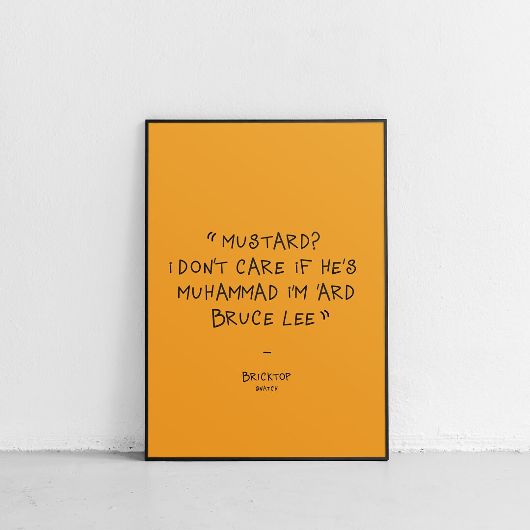 Snatch Quote Print Poster Wall Art Poster Bricktop Bedroom - Etsy