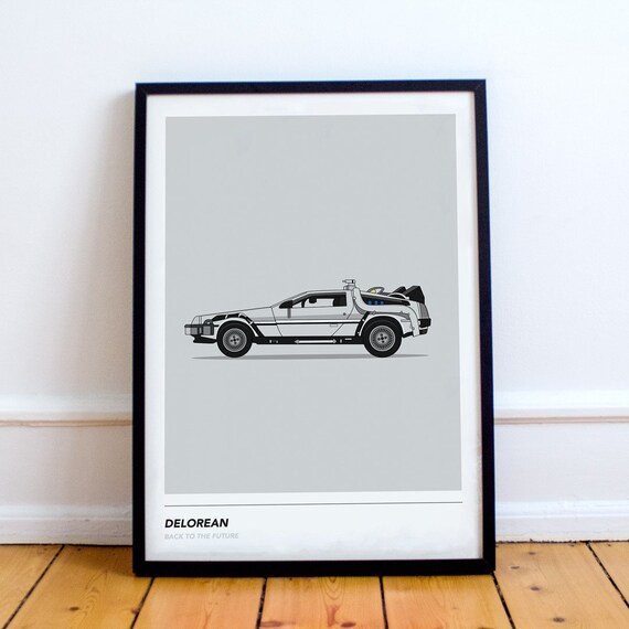 Delorean Back to the Future Poster Print Pop Art Bedroom | Etsy UK