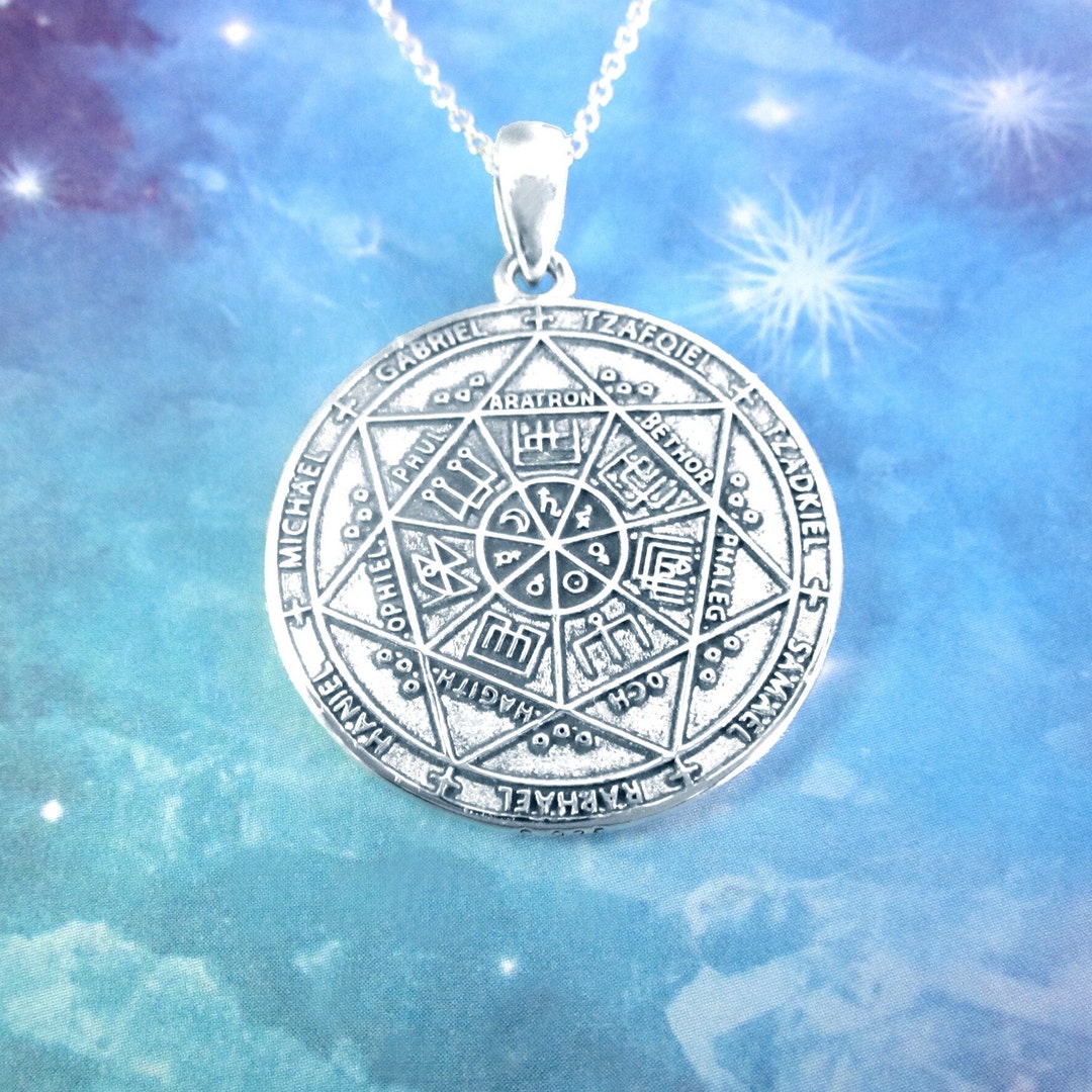 Seven Archangels Amulet Necklace, .925 Sterling Silver, Spiritual ...