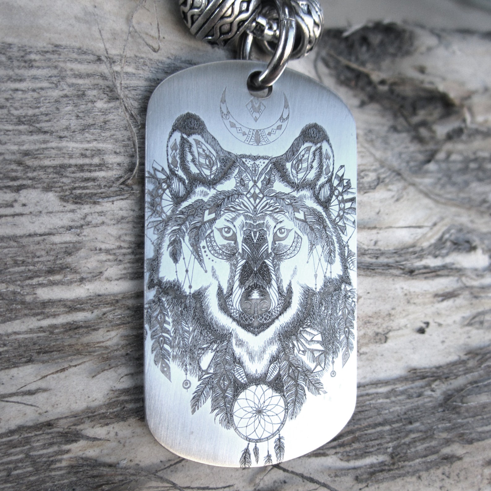 Native American Wolf Necklace 316L Stainless Steel High | Etsy