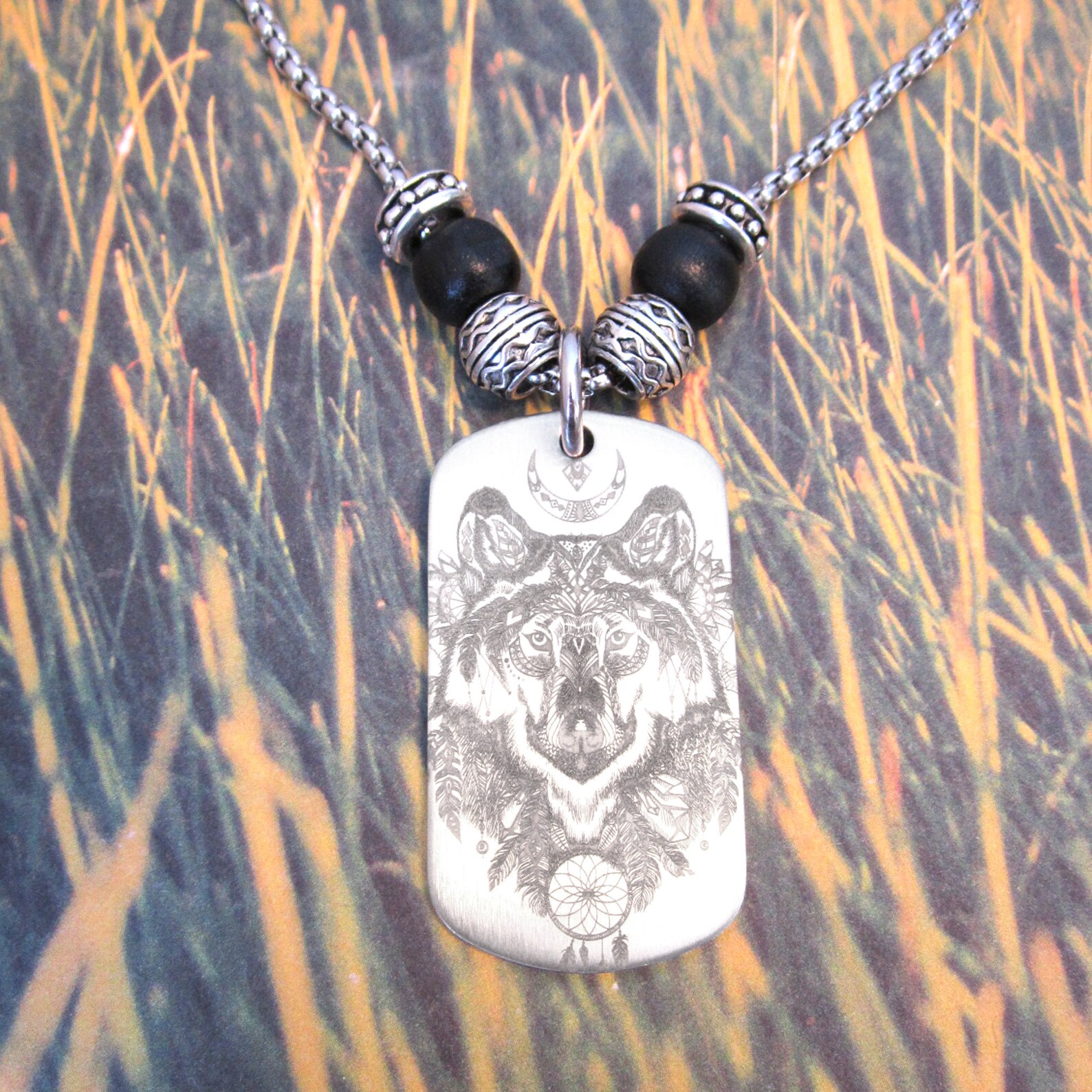 Native American Wolf Necklace 316L Stainless Steel High | Etsy